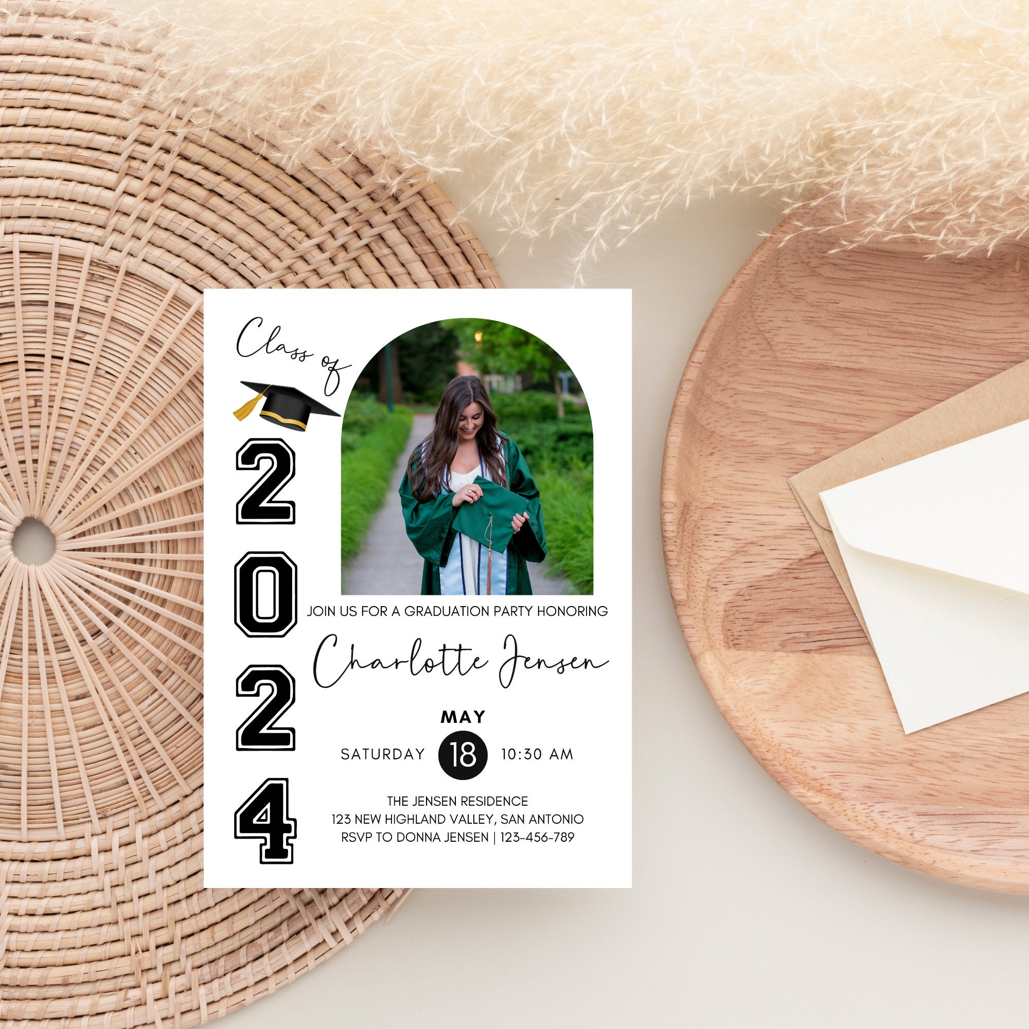 Minimalistic Graduation Party Invitation - Senior Announcement, Grad ...