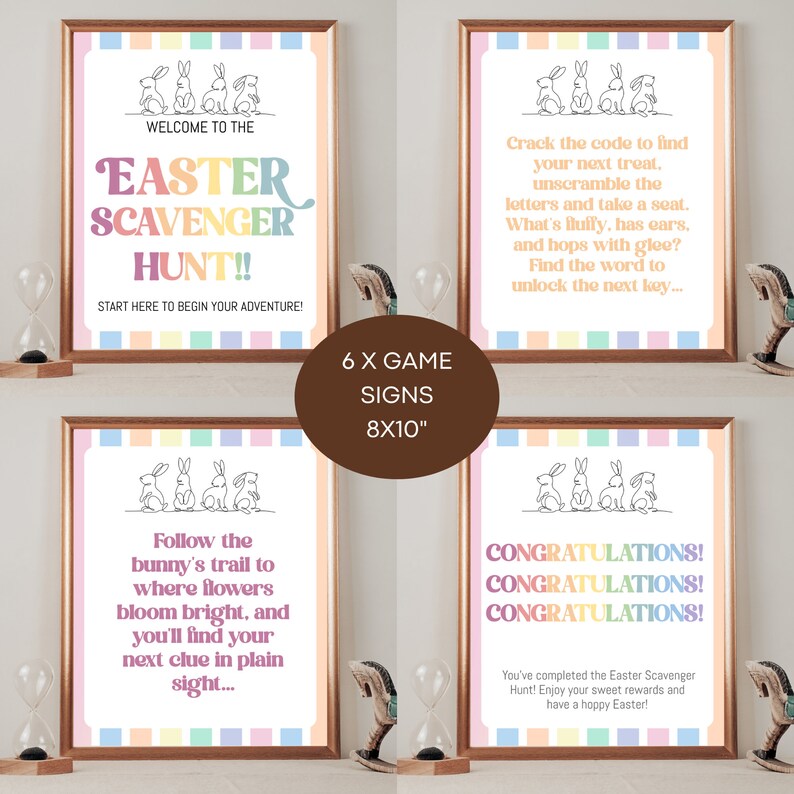 Easter Scavenger Hunt Signs - Easter Egg Scavenger Hunt, Treasure Hunt ...
