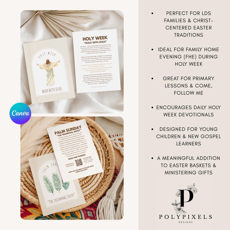 LDS Holy Week Story Cards, Christ-centered Easter Printable for ...