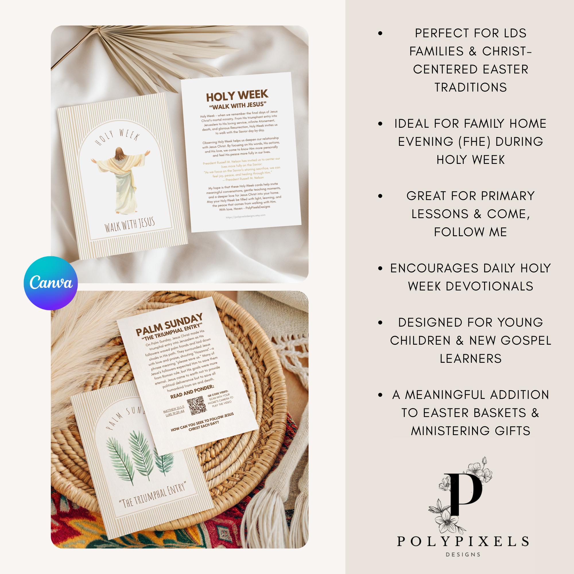 LDS Holy Week Story Cards, Christ-centered Easter Printable for ...