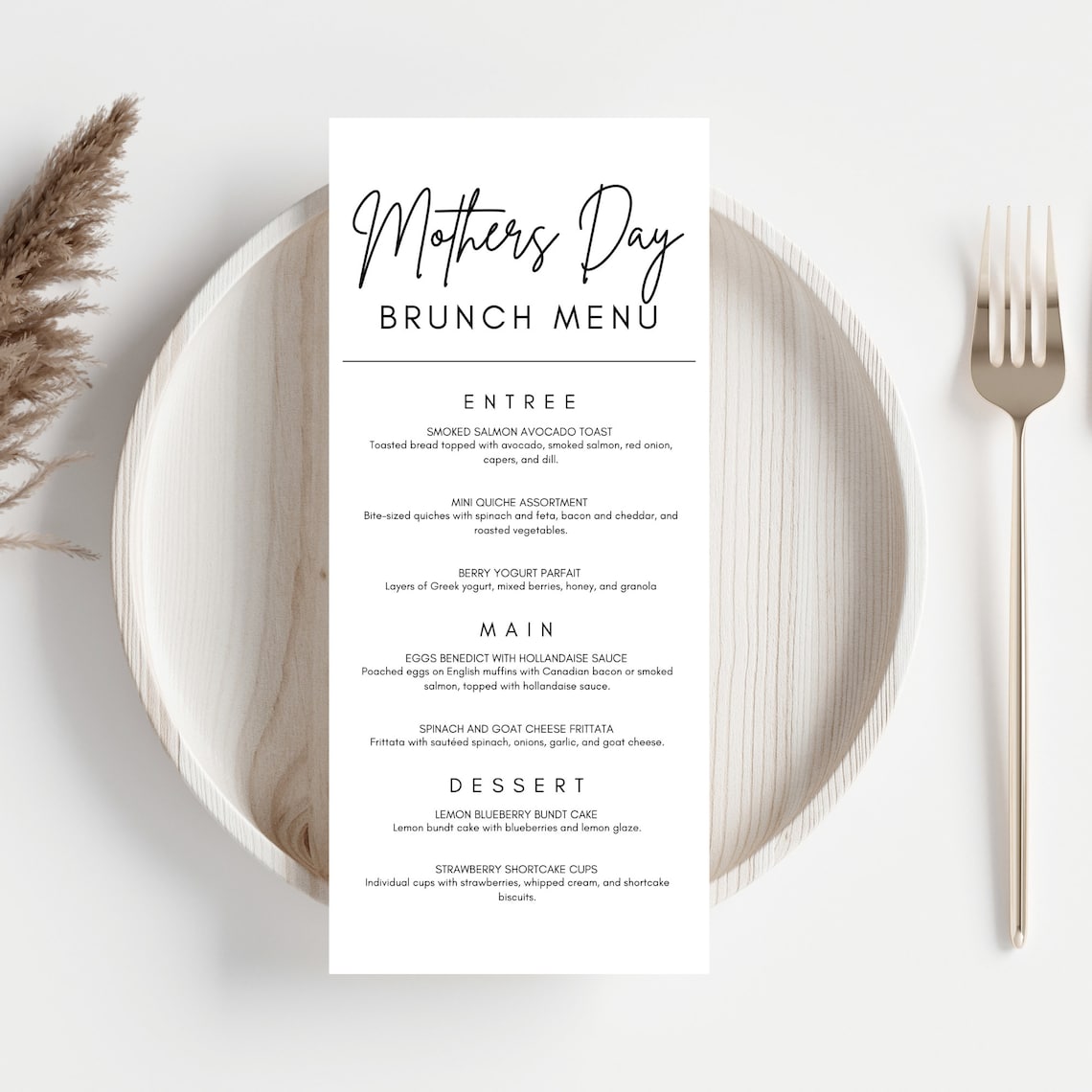 Minimalistic Mother's Day Brunch Menu Template, Brunch Menu ...