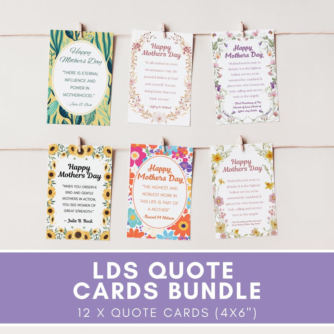 LDS Mothers Day Printable, Mothers Day Ministering Card, Mothers Day ...