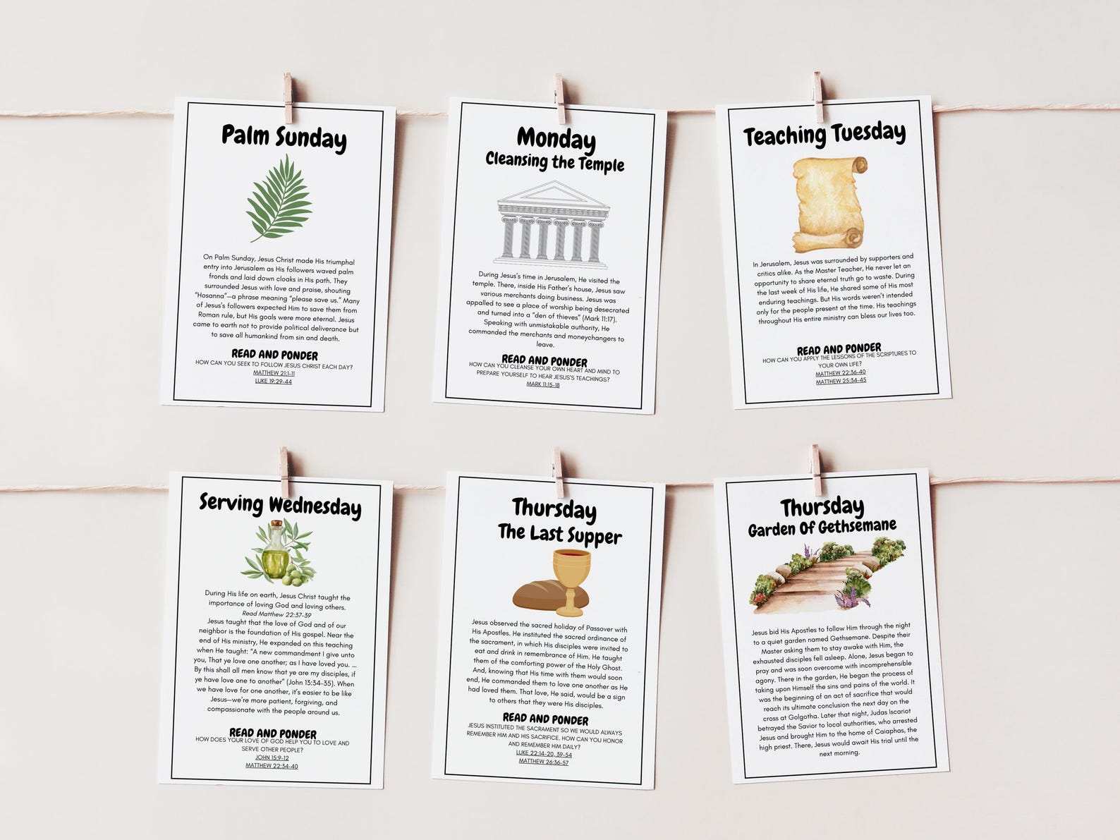 LDS Easter Holy Week Story/study Guide Cards - Printable Cards for ...