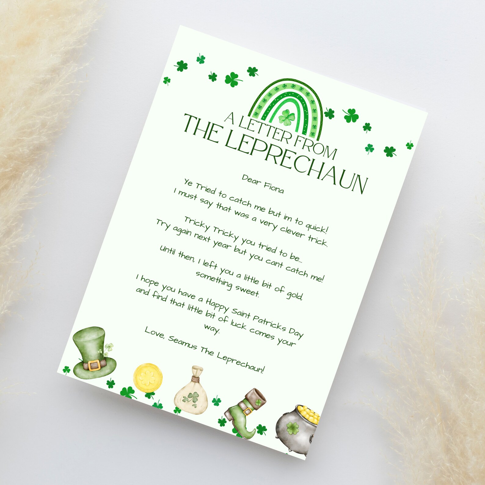 Leprechaun Letter Printable Template - Editable Letter From Leprechaun ...