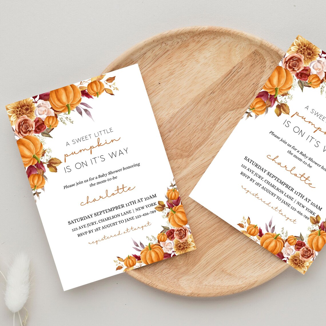 Sweet Little Pumpkin Baby Shower Invitation Pumpkin Theme, Fall Invite ...
