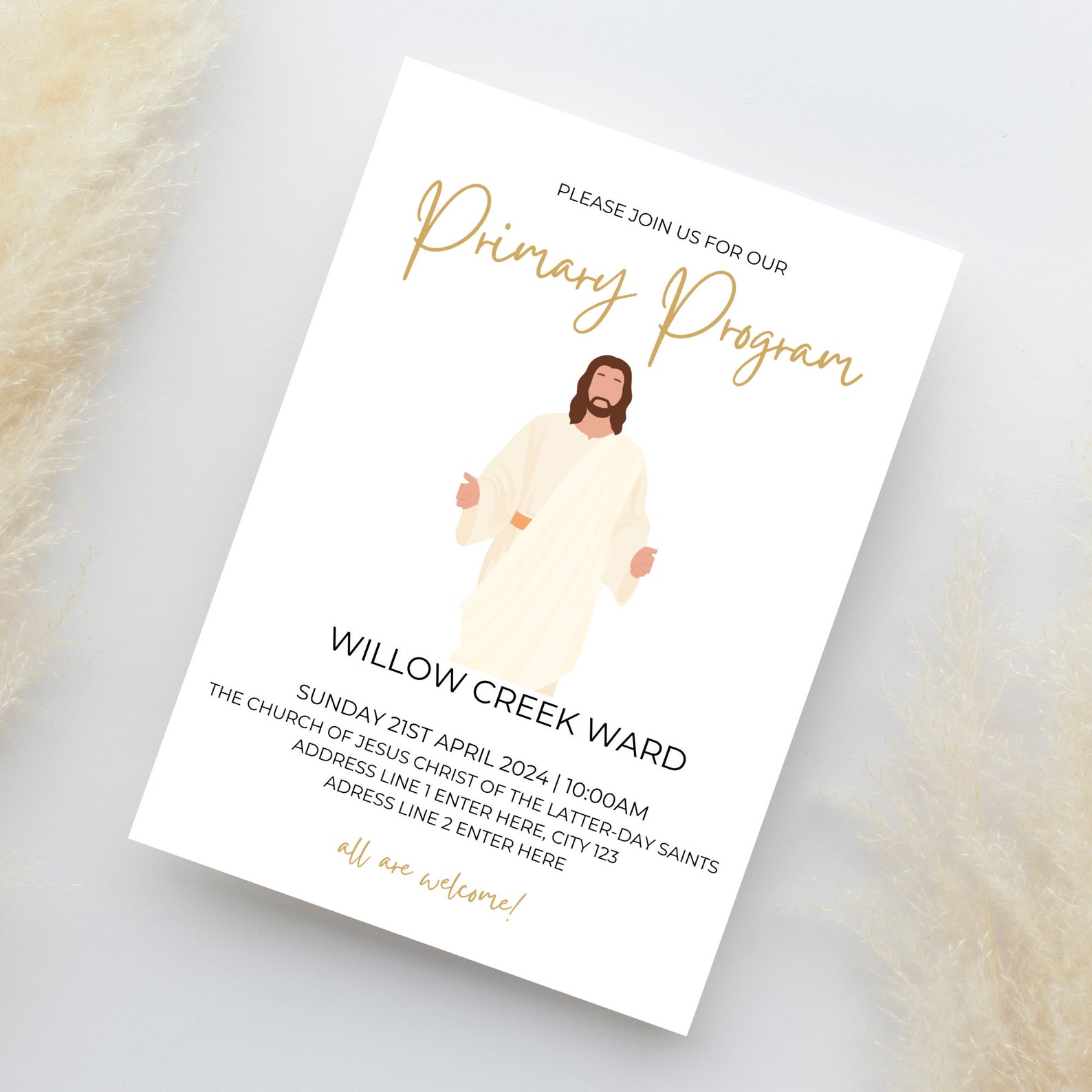 LDS Primary Program Invitation Template - Minimalistic, Primary Program ...