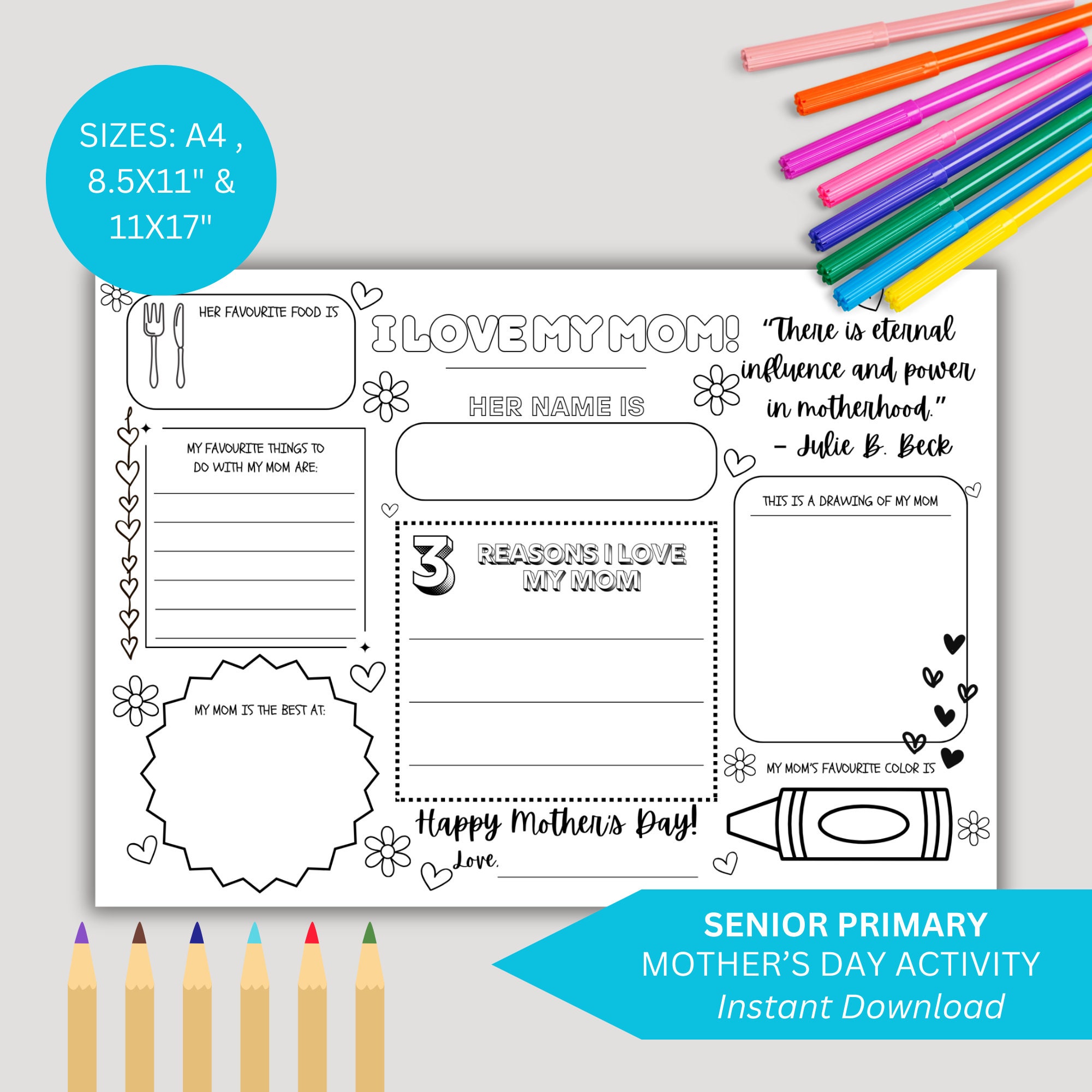 LDS Primary Mothers Day Worksheet, Lds Activity Sheet, Instant Download ...