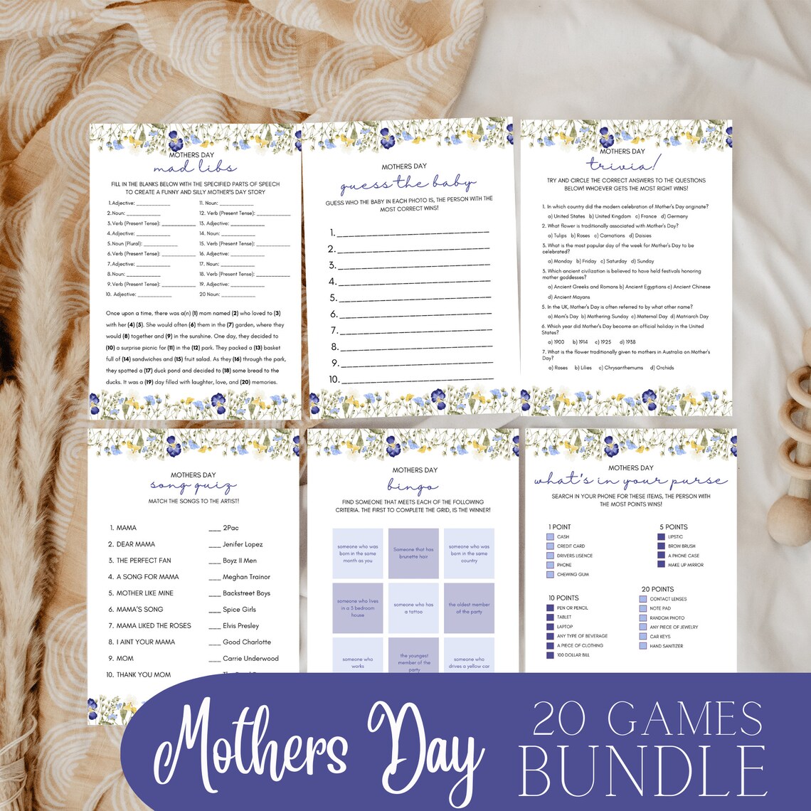 Mother's Day Games Bundle Templates Editable Games Bundle, Mothers Day ...