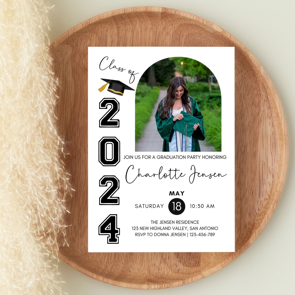 Minimalistic Graduation Party Invitation Senior Announcement, Grad ...
