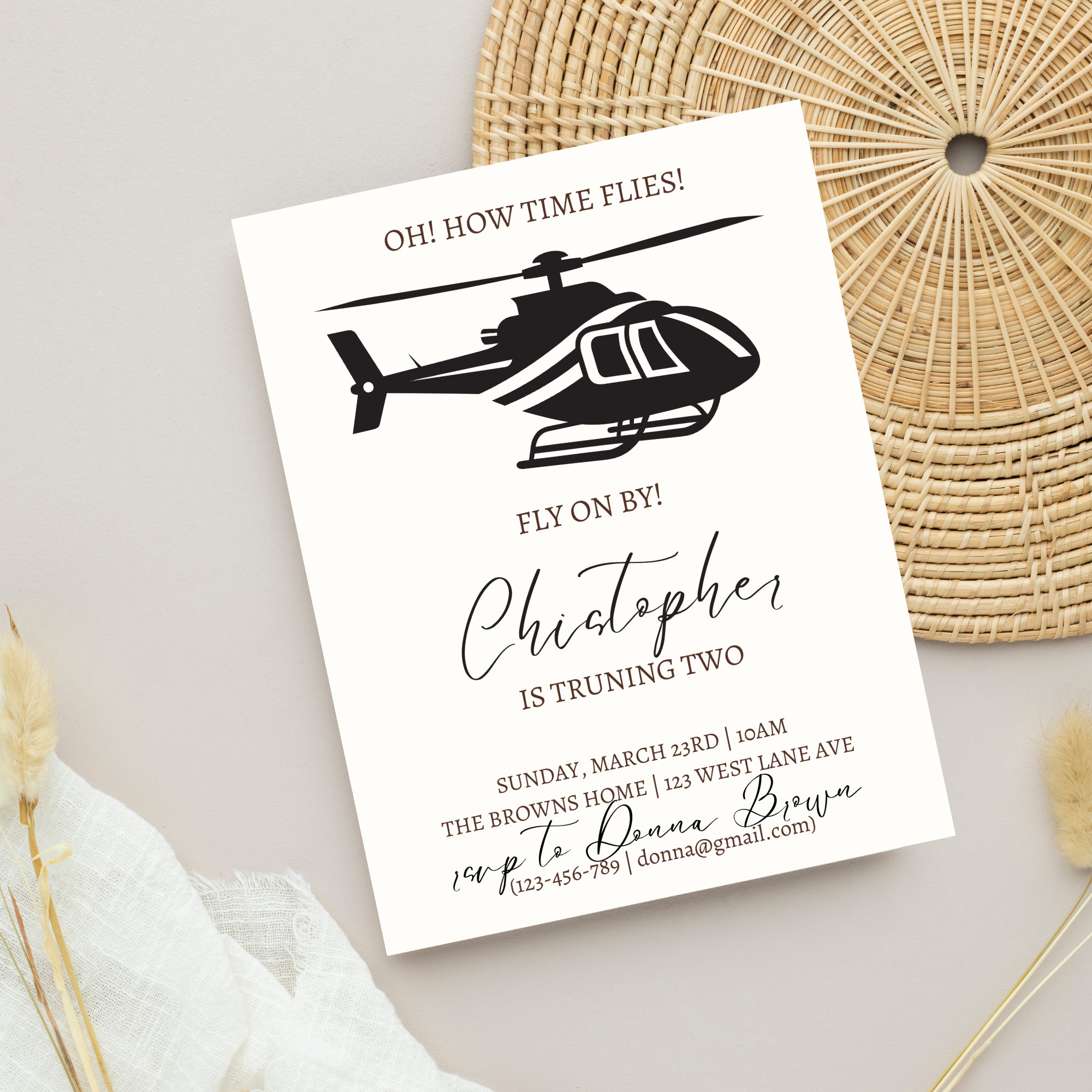 Oh How Time Flies Airplane Birthday Invitation Editable Template ...