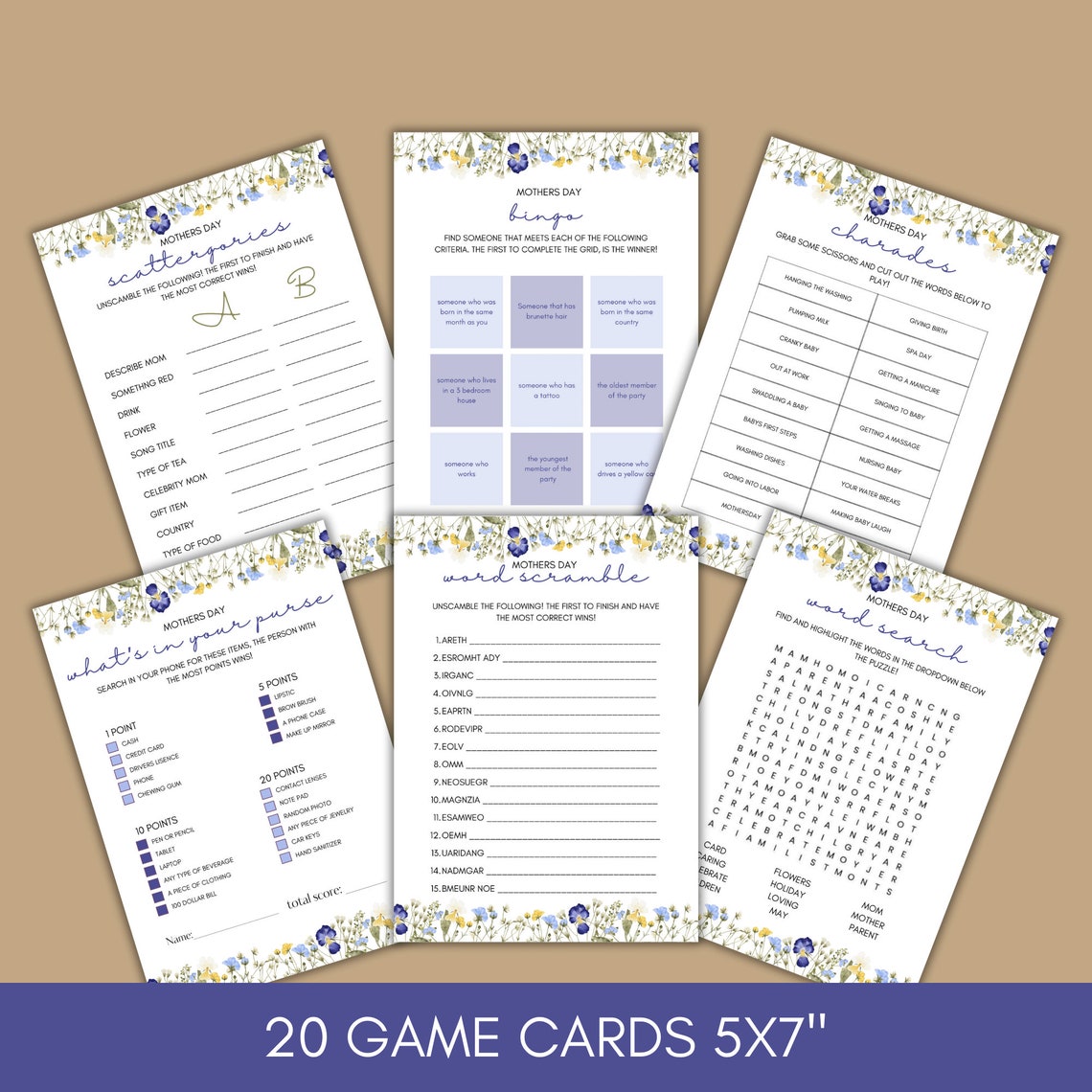 Mother's Day Games Bundle Templates Editable Games Bundle, Mothers Day ...