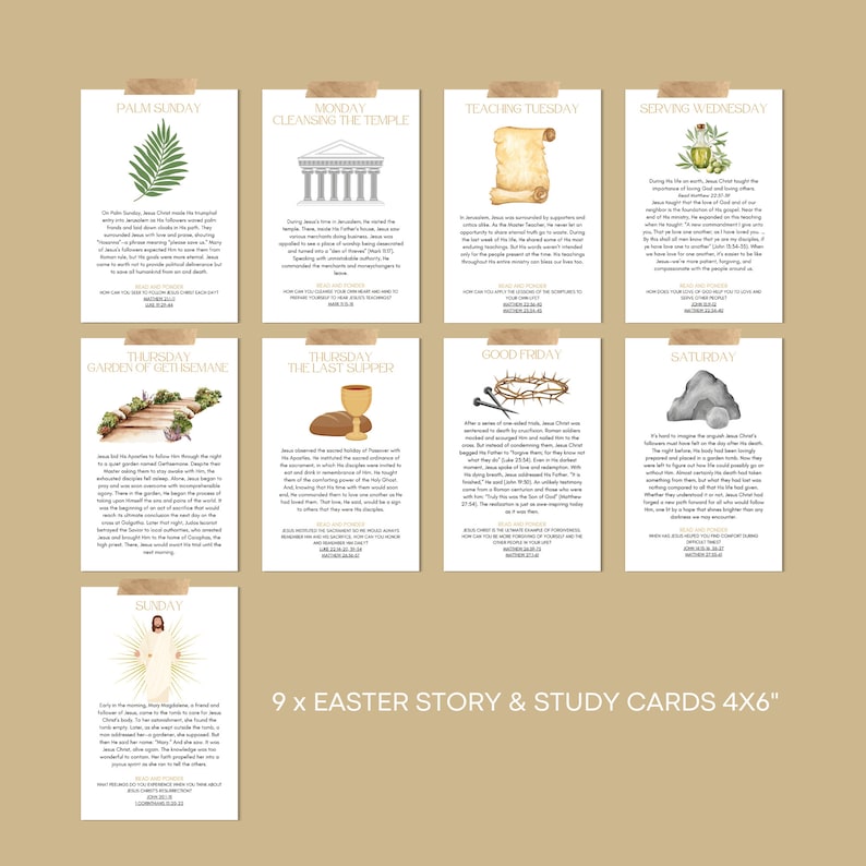 LDS Easter Holy Week Story/study Guide Cards Printable Cards for Easter ...