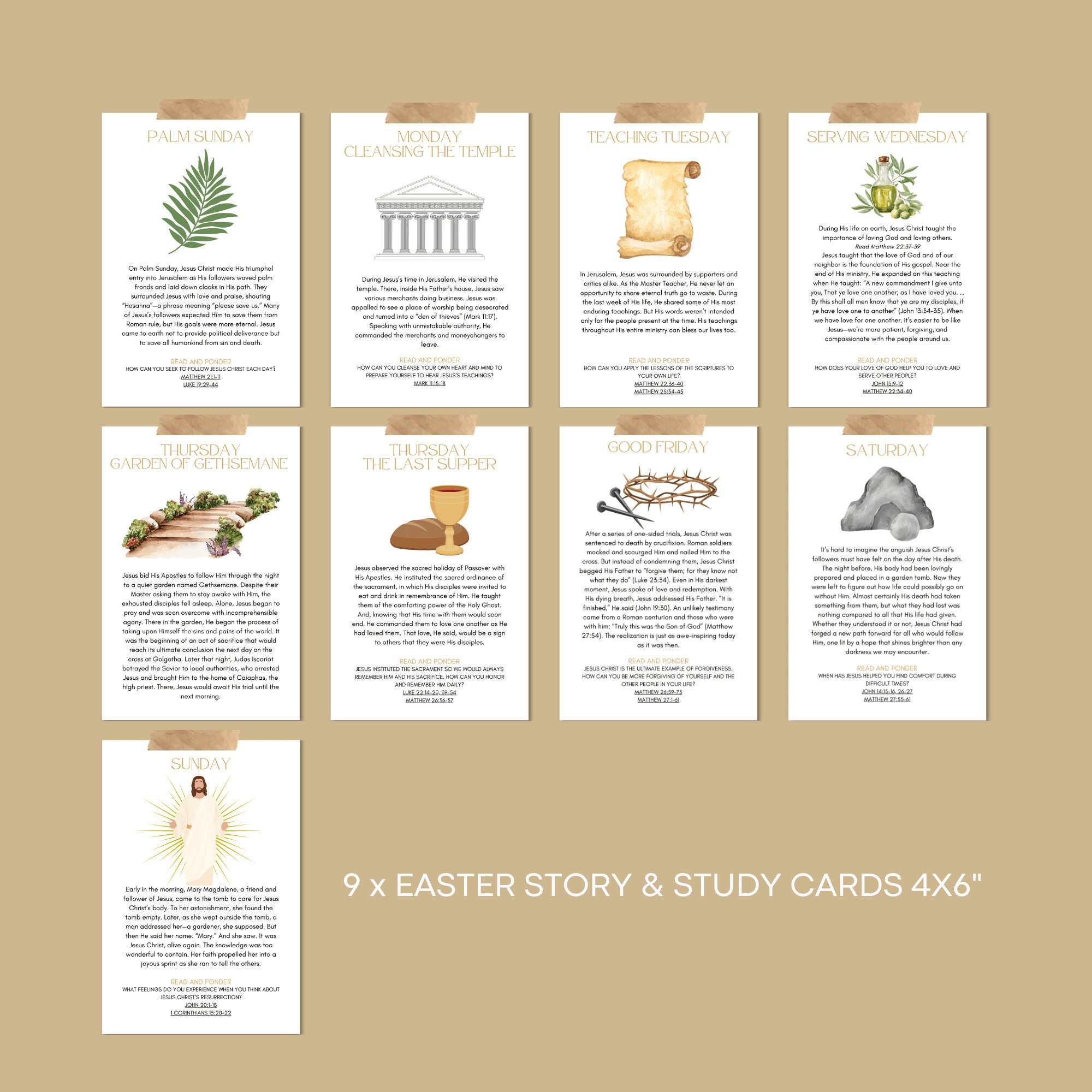 LDS Easter Holy Week Story/study Guide Cards Printable Cards for Easter ...