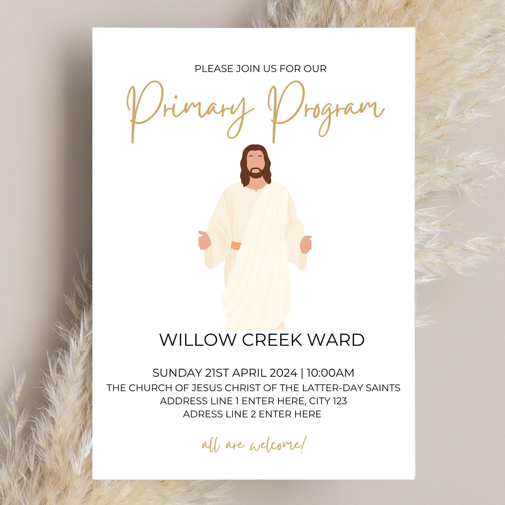 LDS Primary Program Invitation Template - Minimalistic, Primary Program ...