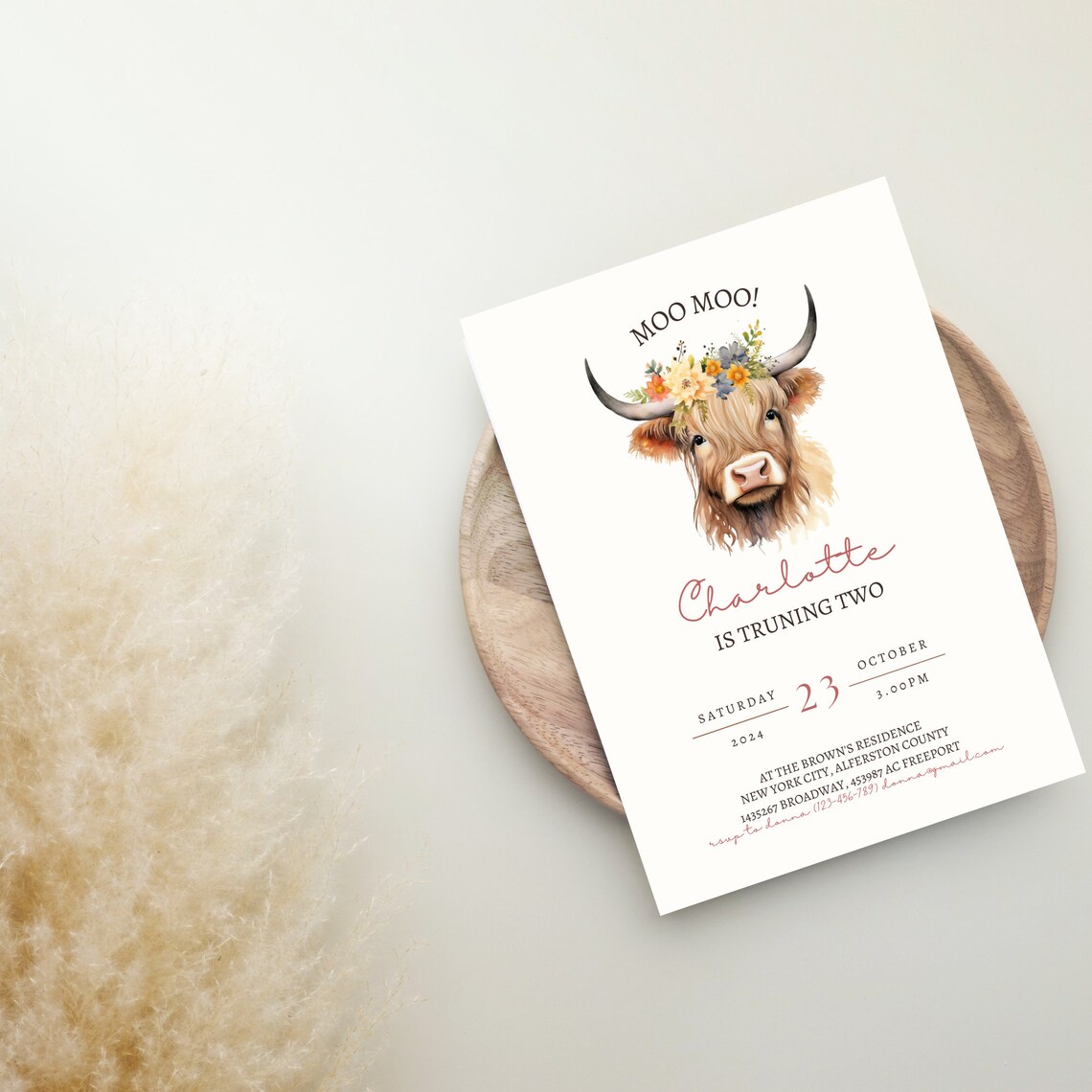Holy Cow Moo Moo Invitation Template Cow Themed Invitation Editable and ...