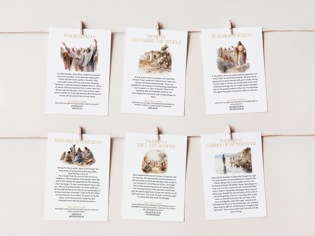 LDS Easter Holy Week Story Cards: Family Learning (digital Download) - Etsy