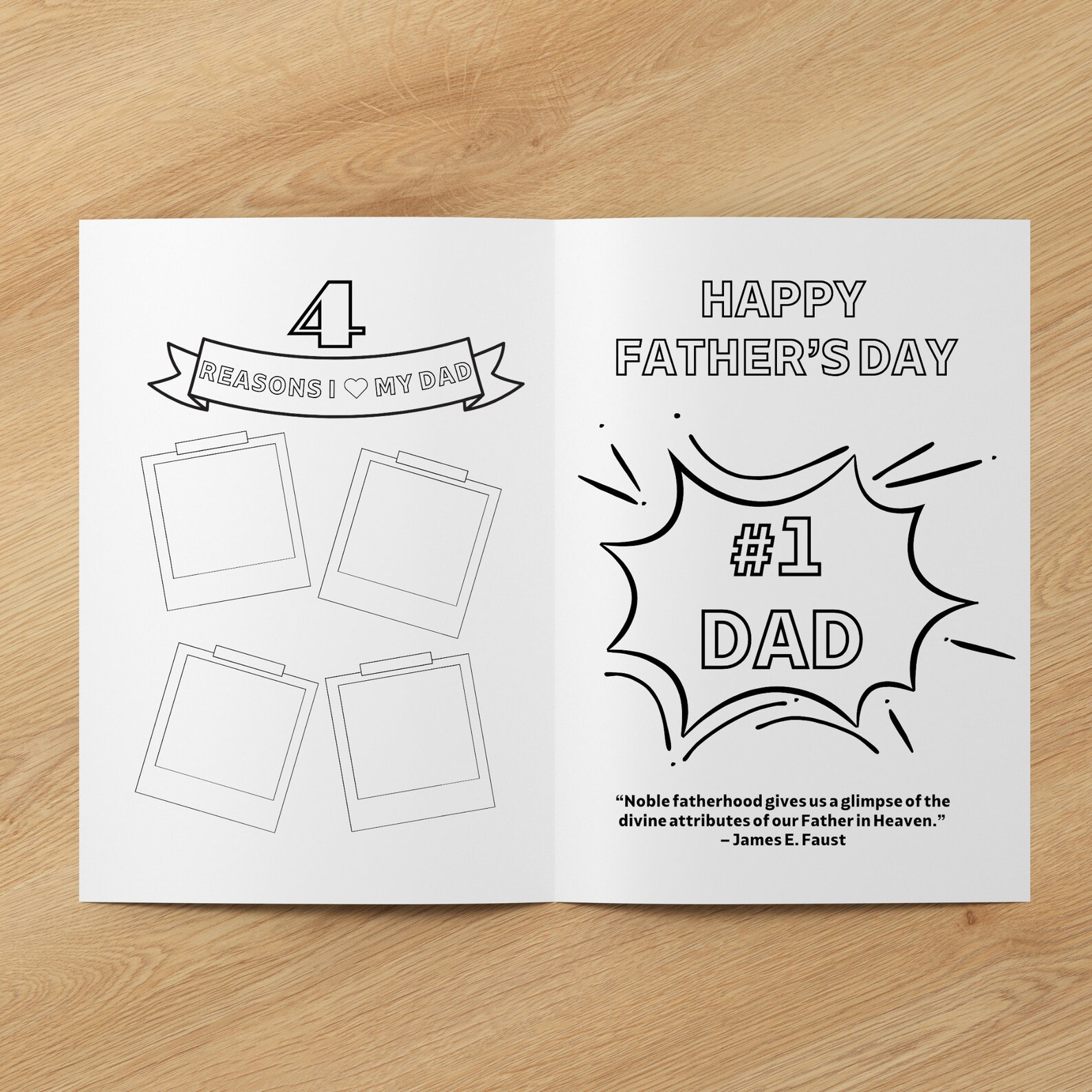 LDS Primary Fathers Day Activity Booklet LDS Primary Handout, Lds ...