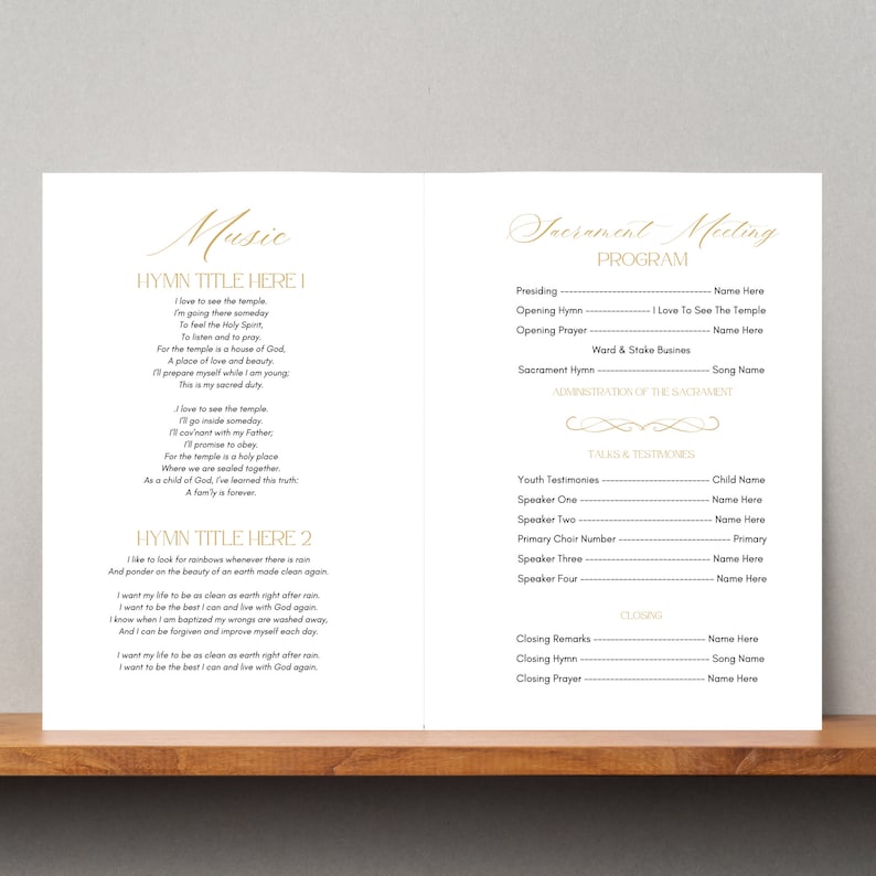 LDS Easter Service Program Editable Template - Minimal Editable ...