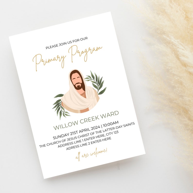 LDS Primary Program Invitation Template - Minimalistic, Primary Program ...