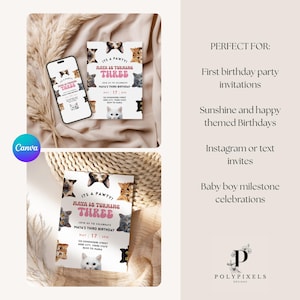 Cat Themed Birthday Invitation, Editable Template, Cat Birthday Invite ...