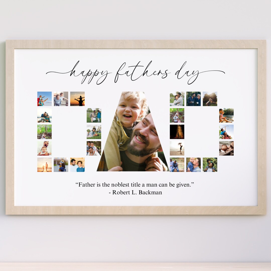 LDS Fathers Day Printable Wall Art, Custom Photo Print, Dad Collage ...
