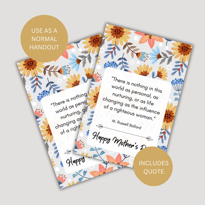 Lds Mothers Day Printable Mothers Day Ministering Card Mothers Day