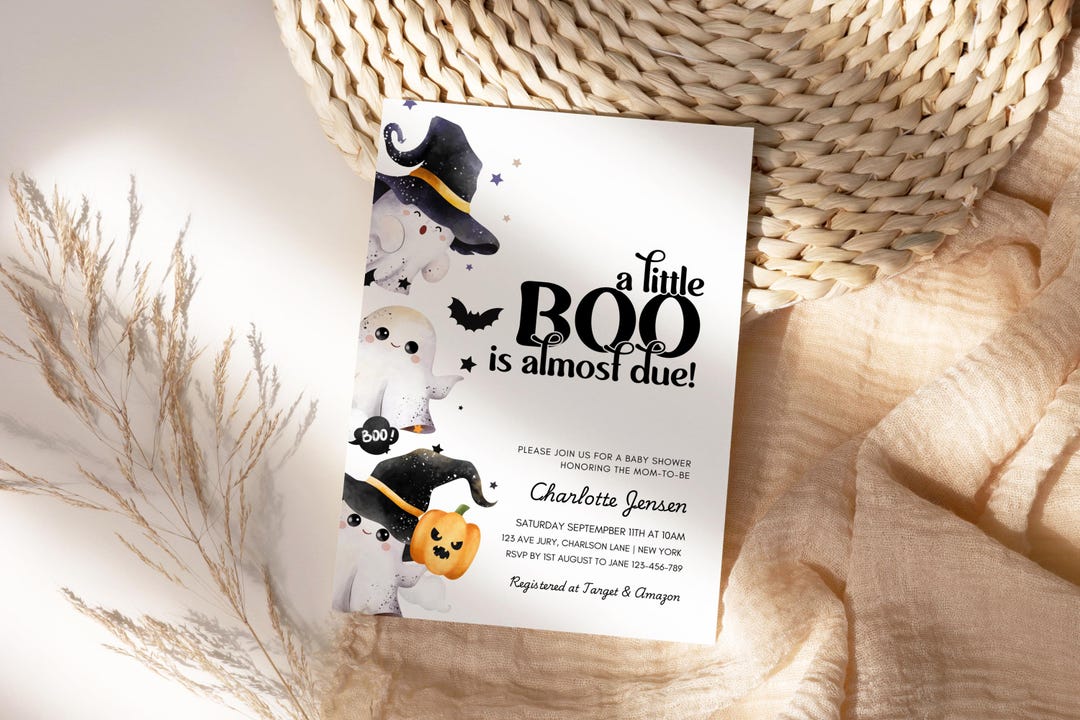 Editable Little Boo Halloween Baby Shower Invitation - Instant Download ...