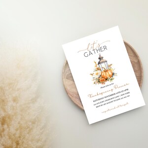 Thanksgiving Dinner Invitation Template Autumn Gathering Editable Fall ...