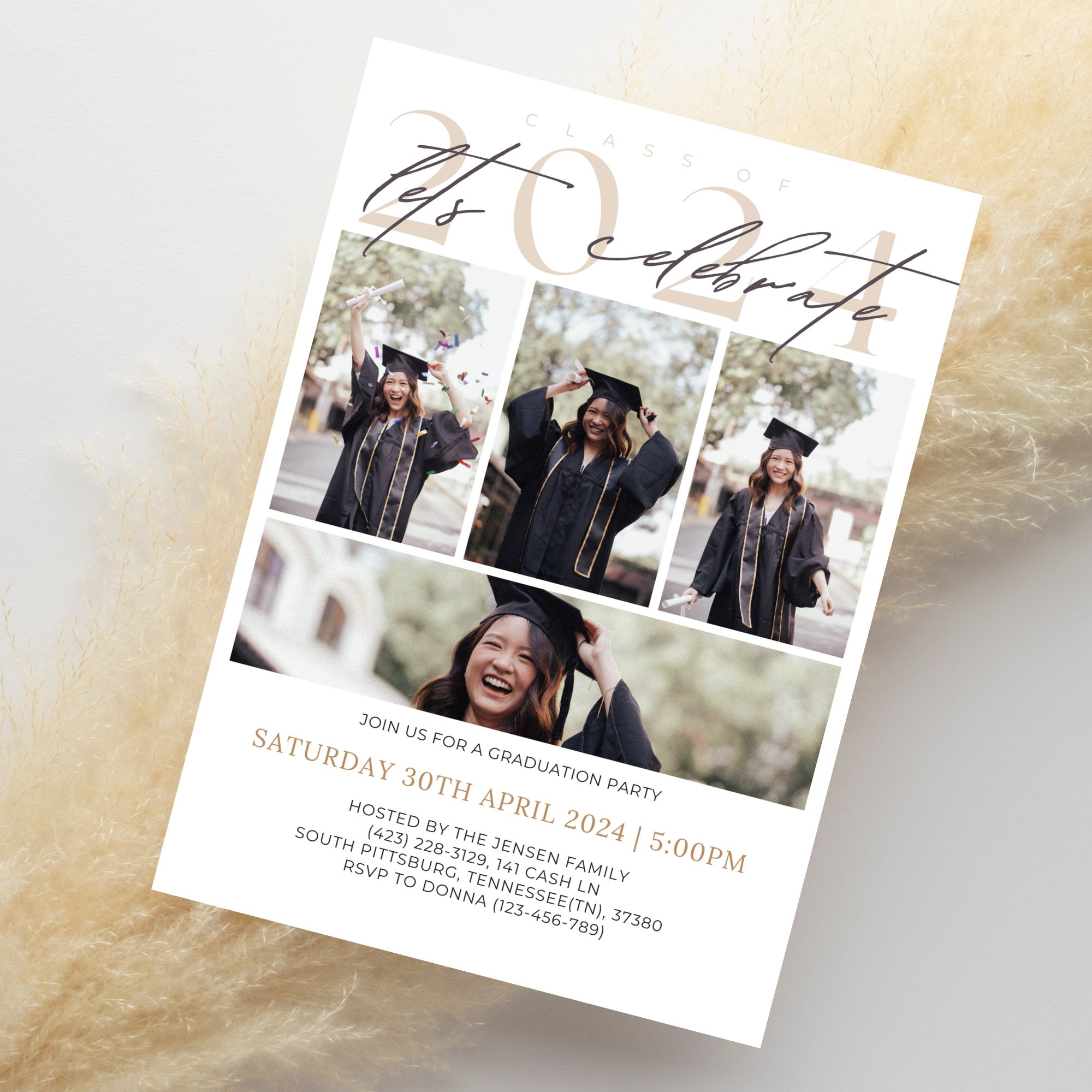 Graduation Party Invitation - Senior Announcement, Grad Announcement ...