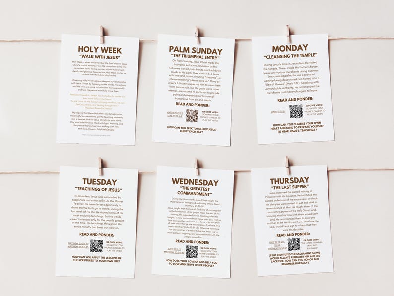 LDS Holy Week Story Cards, Christ-centered Easter Printable for ...