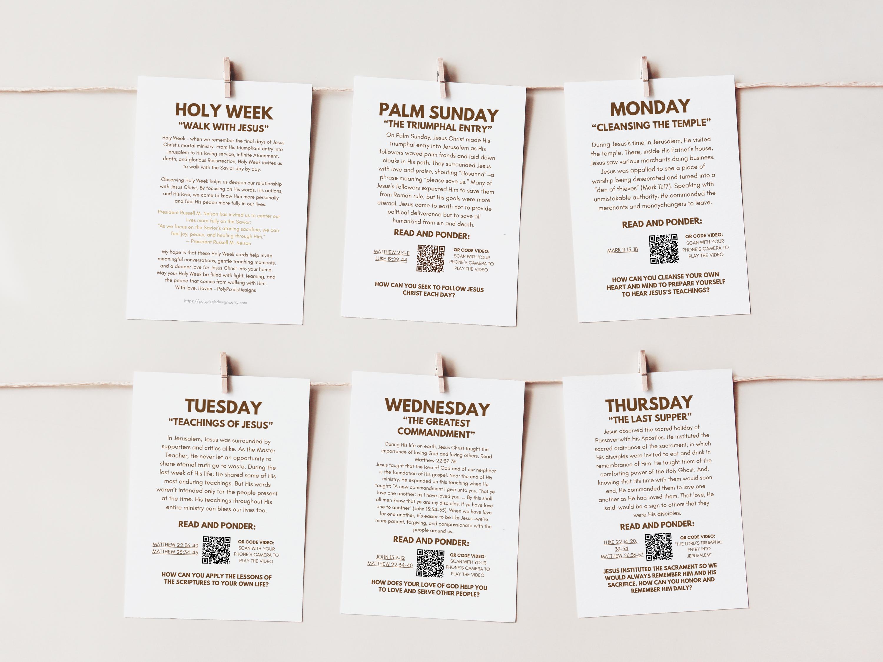 LDS Holy Week Story Cards, Christ-centered Easter Printable for ...