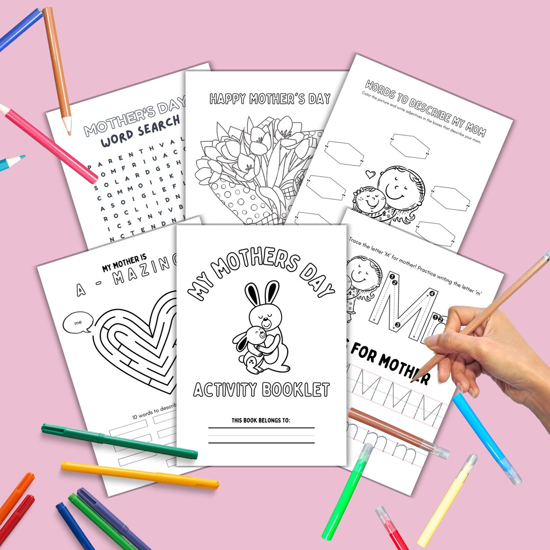 Mother's Day Activity Booklet Instant Download - Fun Coloring and ...