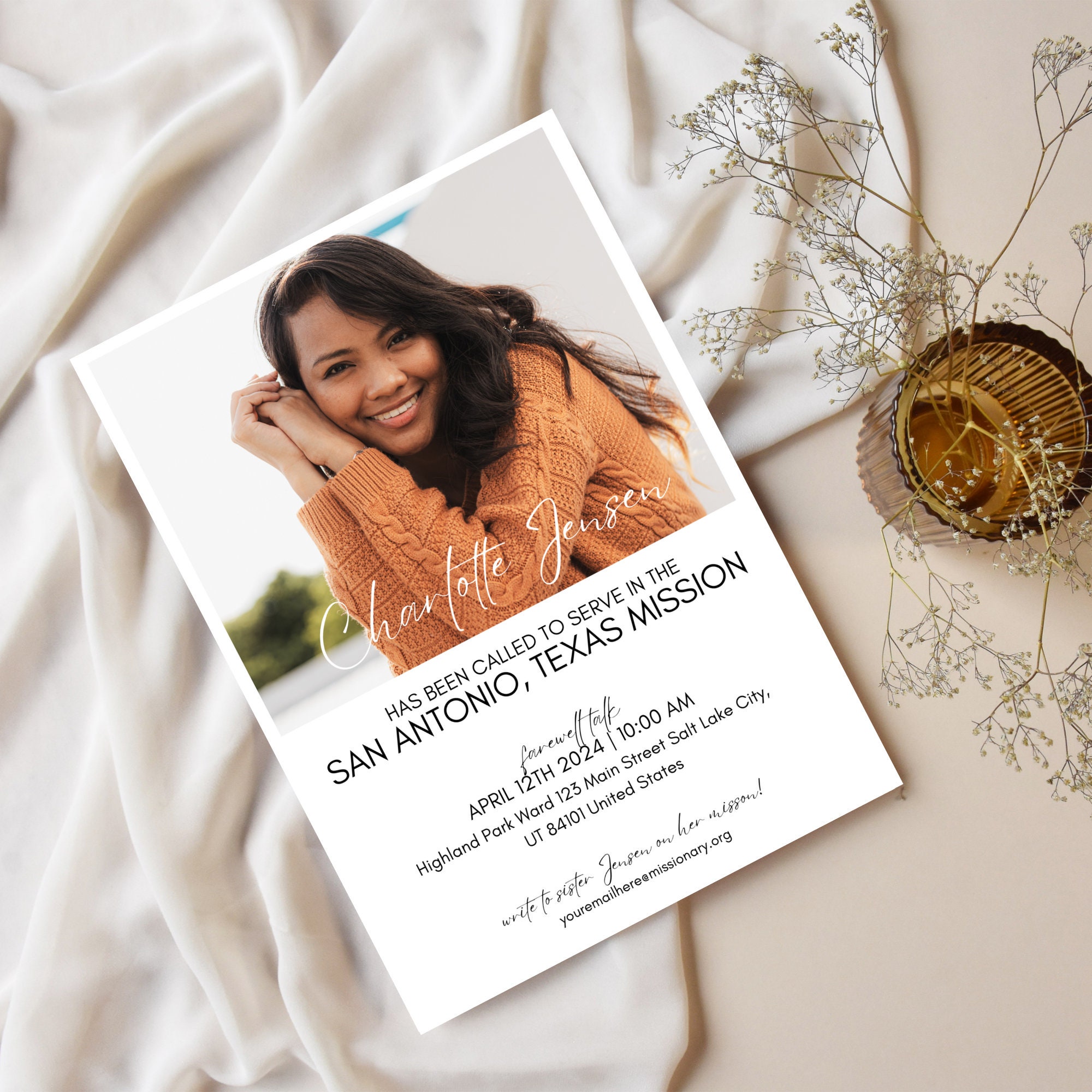 LDS Mission Farewell Invitation Called to Serve Announcement Invite ...