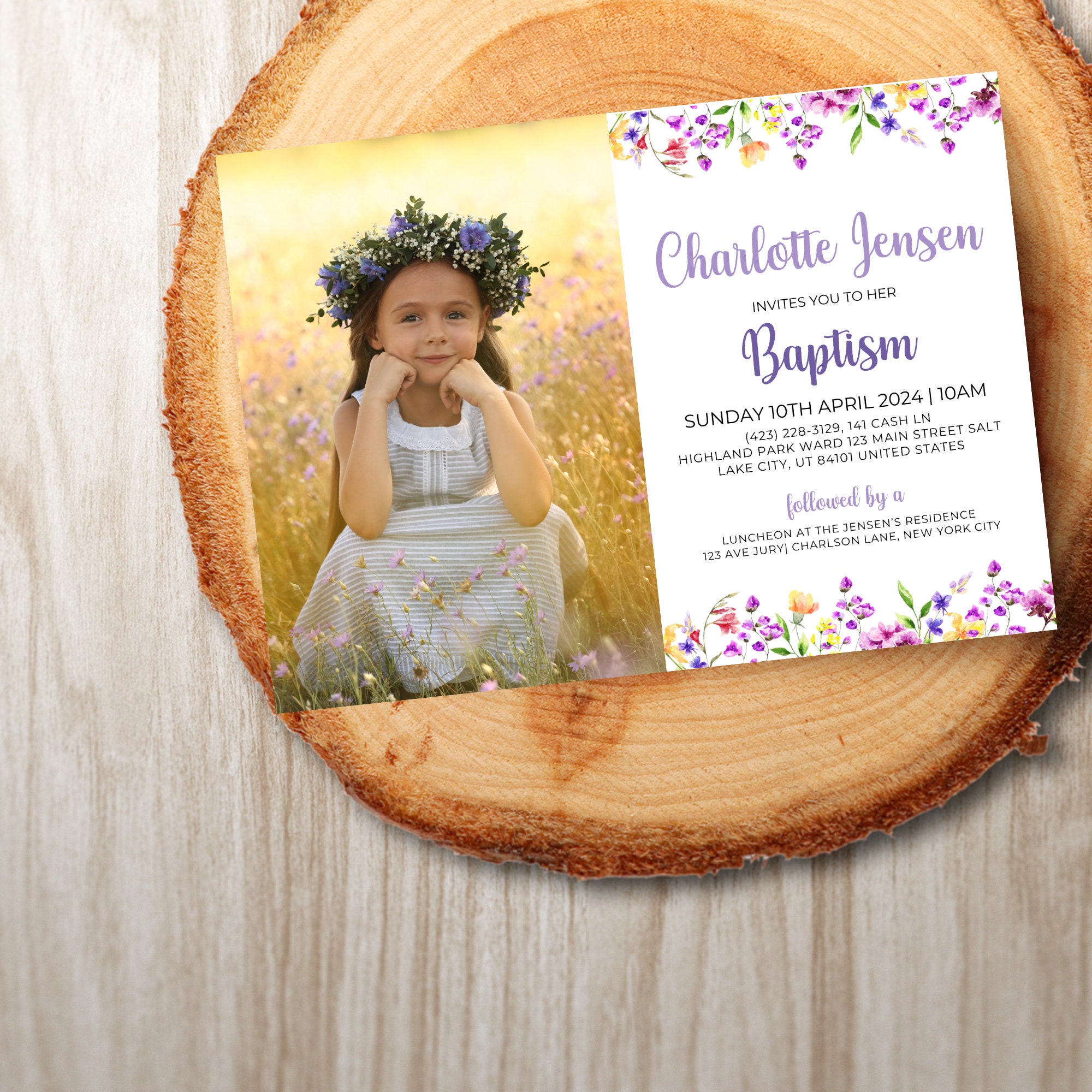 LDS Baptism Invitation Editable Template Lds Baptism Invite, Baptism ...