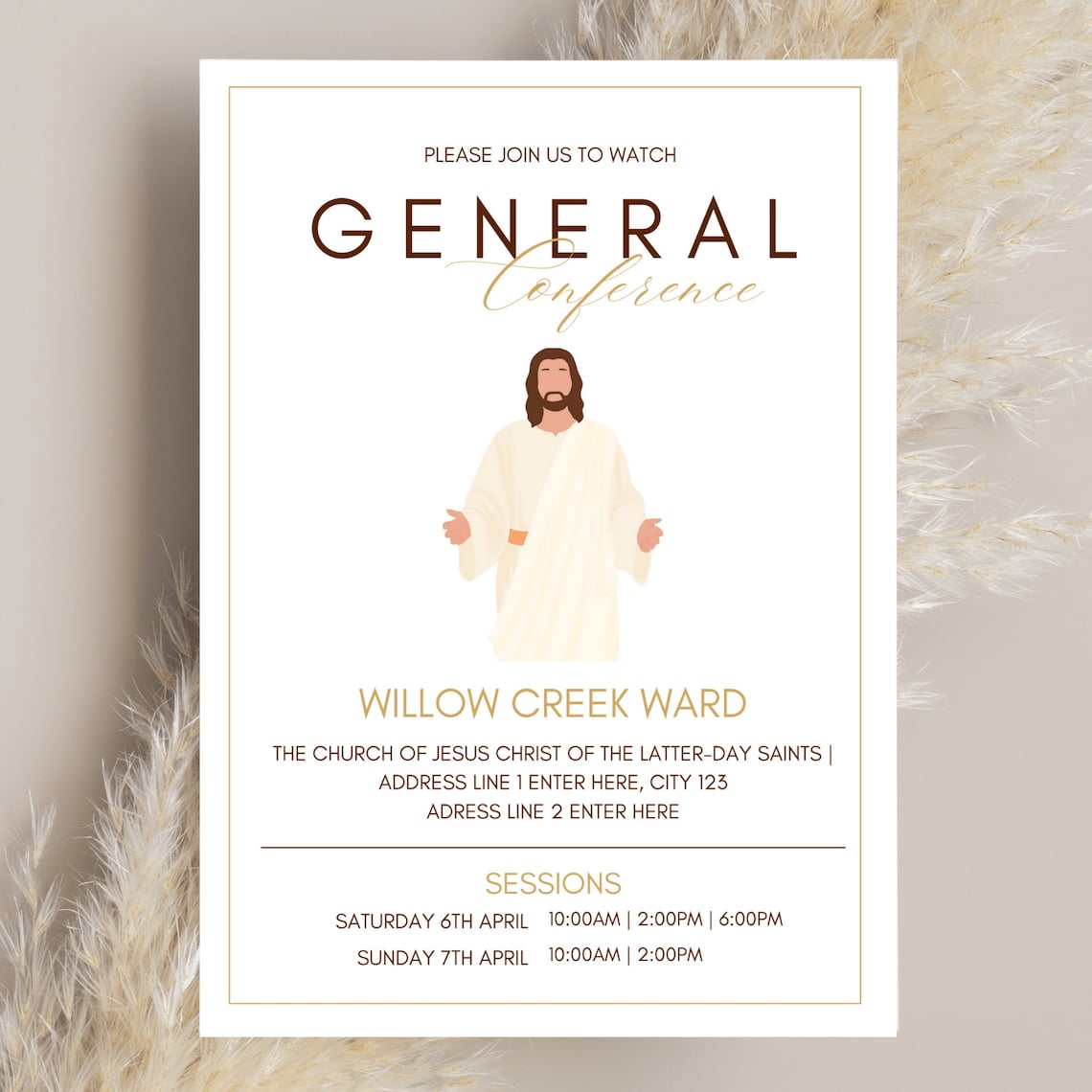 LDS General Conference Invitation Template - Customizable, Instant ...