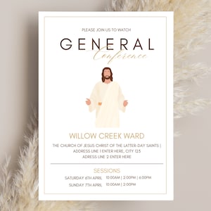LDS General Conference Invitation Template - Customizable, Instant ...