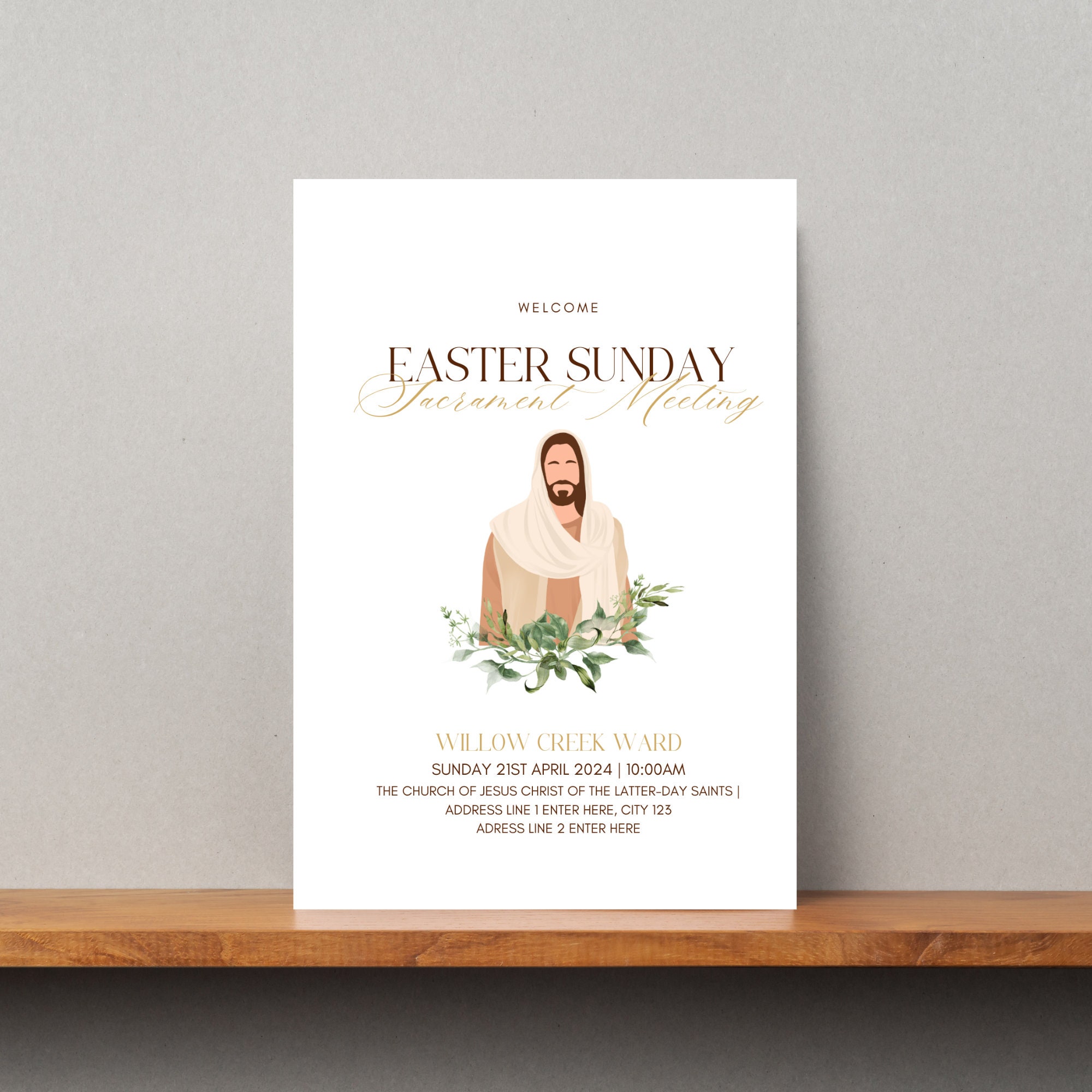 LDS Easter Service Program Editable Template - Minimal Editable ...