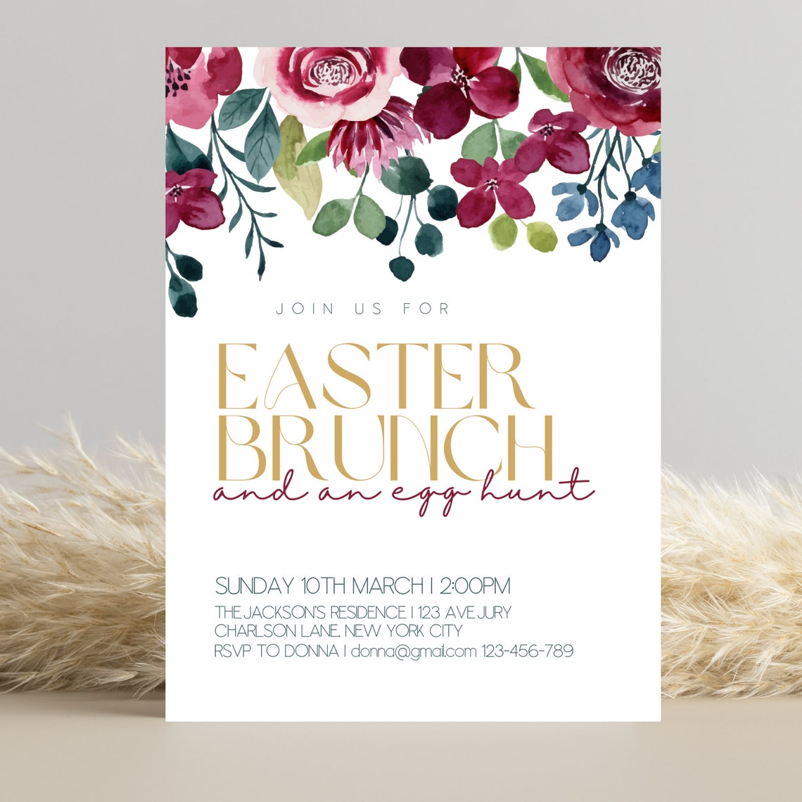 Easter Brunch Invitation Template Easter Holiday Brunch and Egg Hunt ...