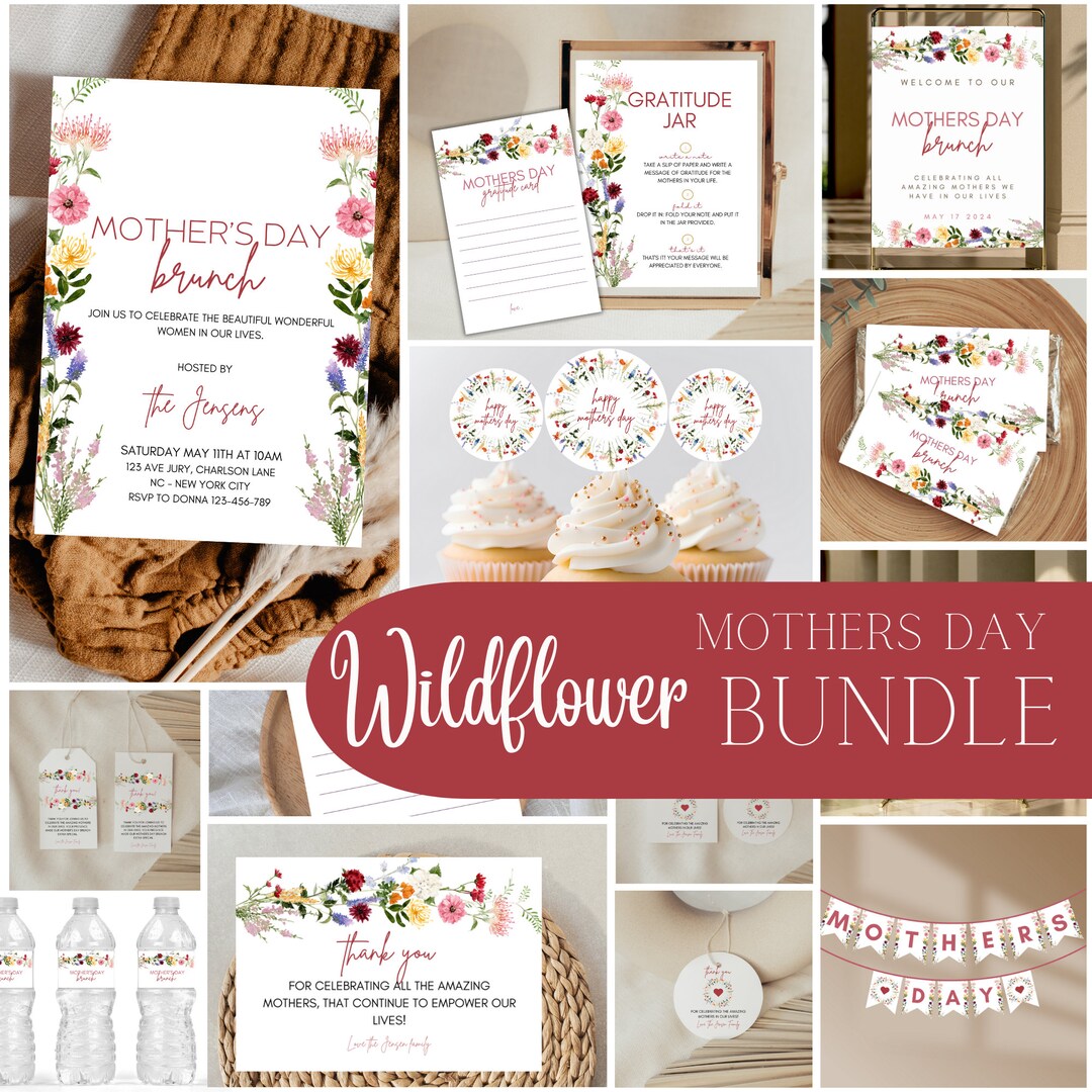 Wildflower Mothers Day Brunch Bundle Wildflower Printable Games ...