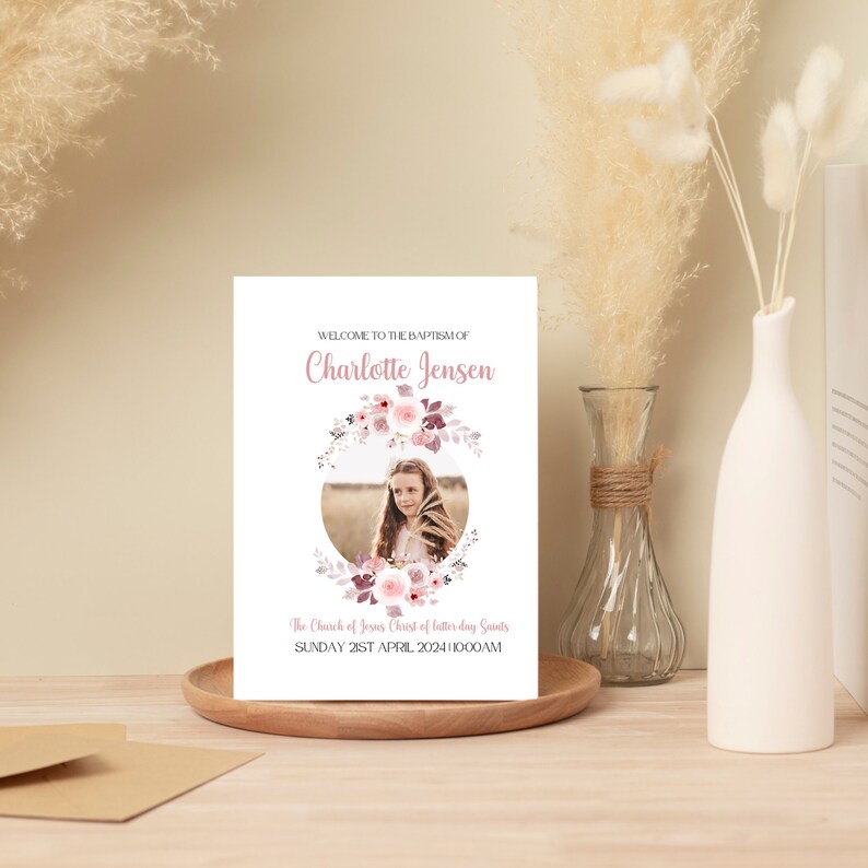 LDS Baptism Program Editable Template - Minimalistic Editable Template ...