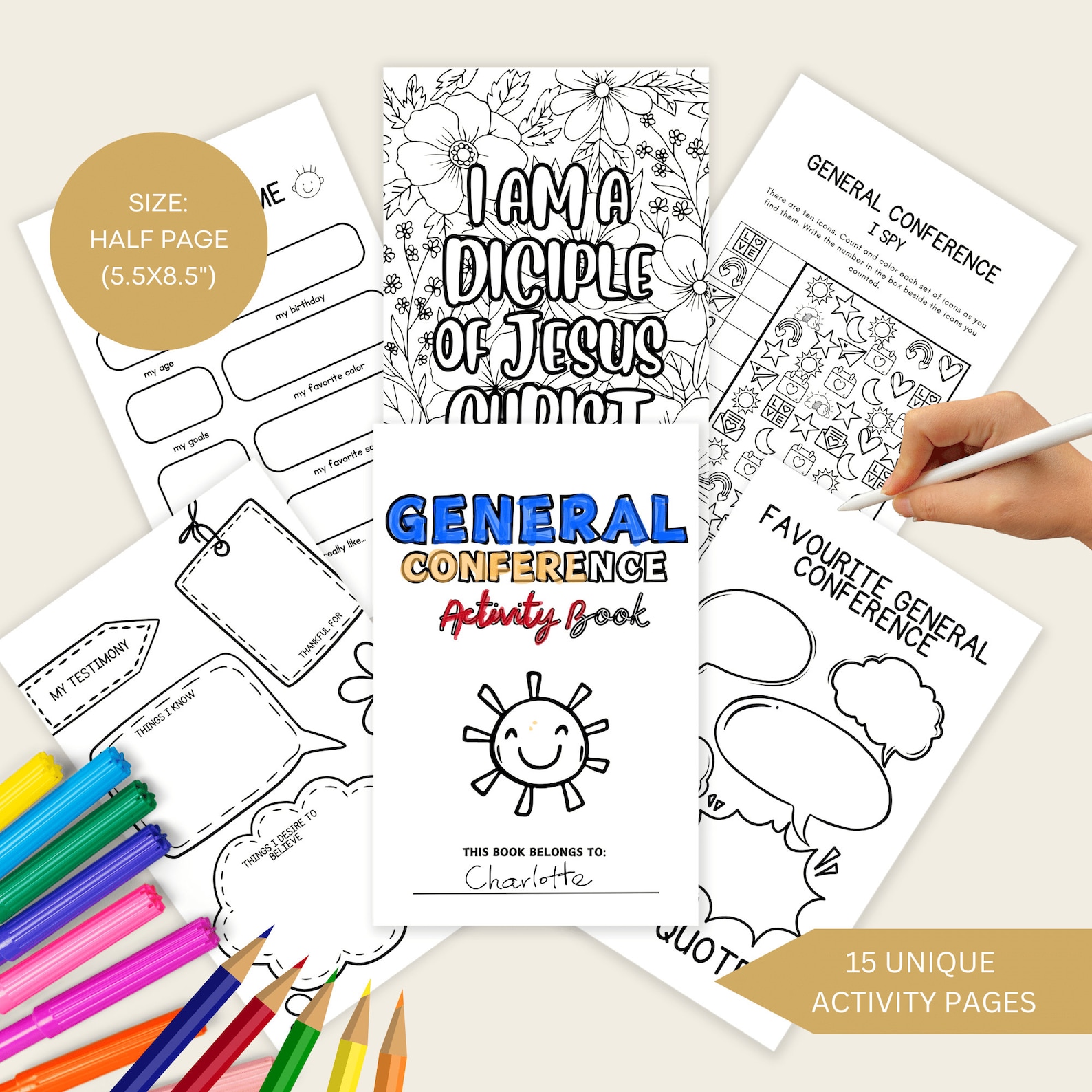 Colorful LDS Primary Conference Activity Booklet for Kids - Instant ...
