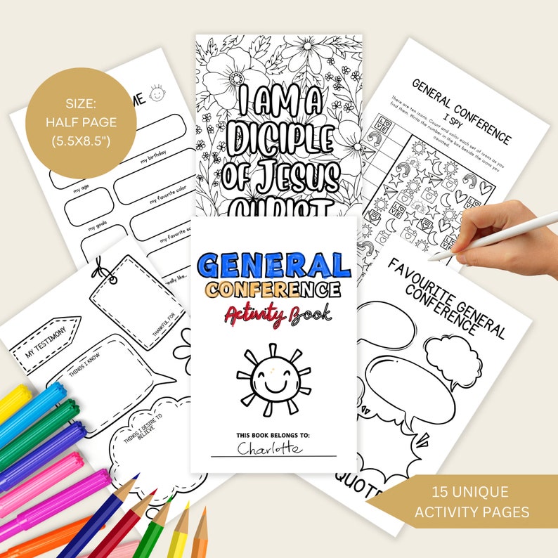 Colorful LDS Primary Conference Activity Booklet for Kids - Instant ...