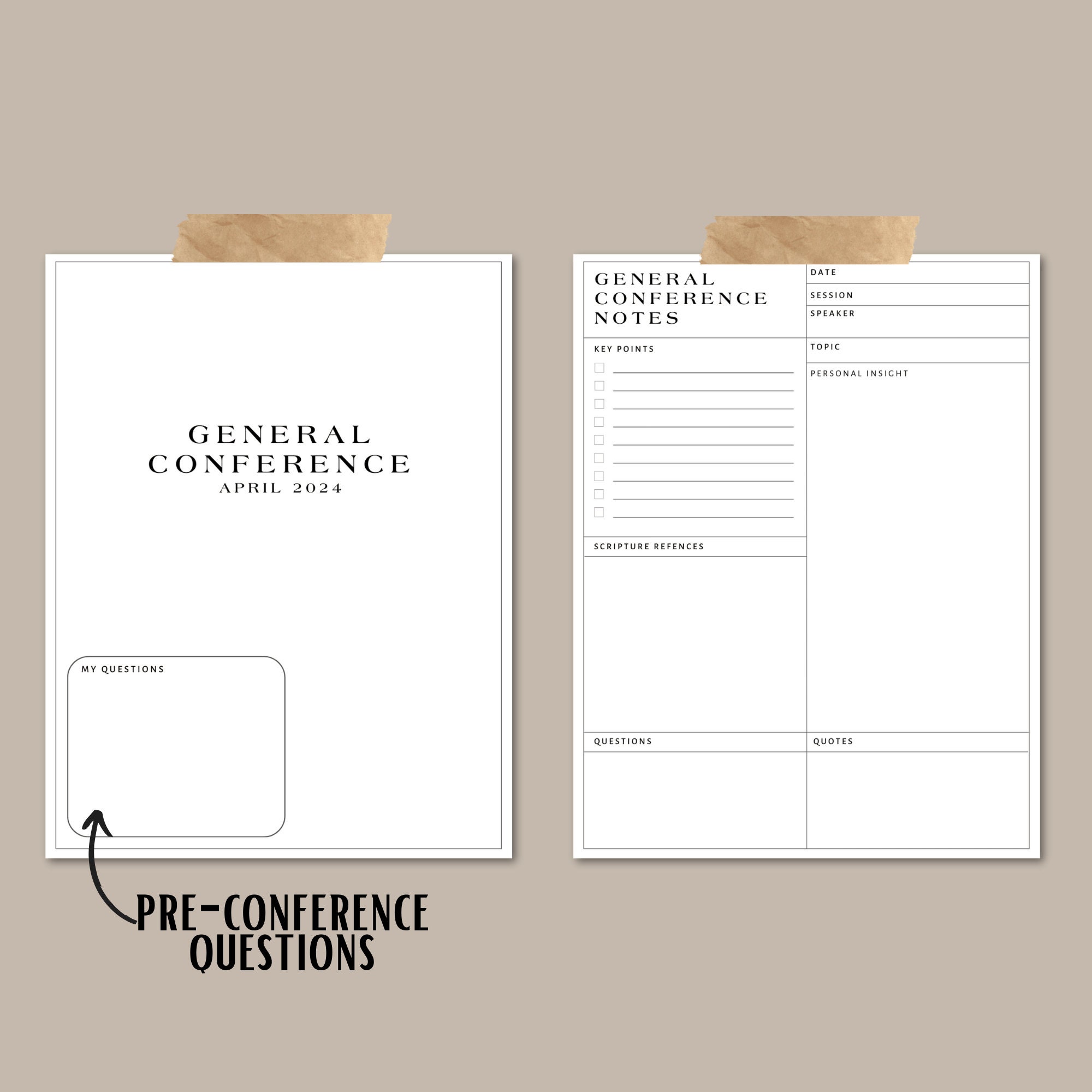 LDS General Conference Note Printable - General Conference, Conference ...