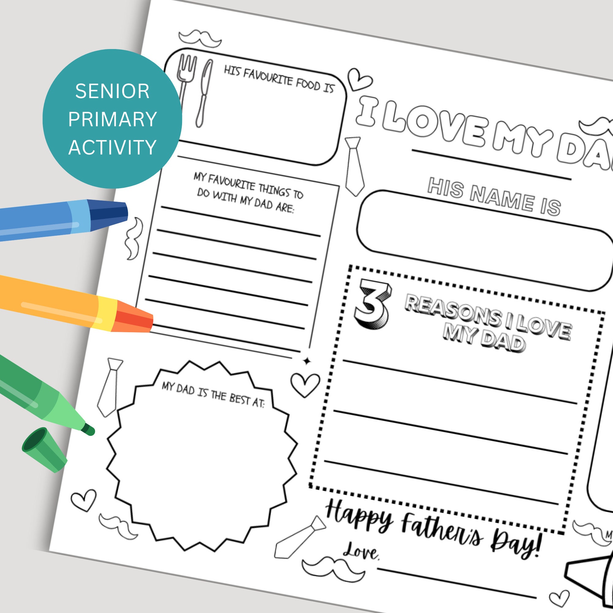 LDS Primary Fathers Day Worksheet, Lds Activity Sheet, Instant Download ...