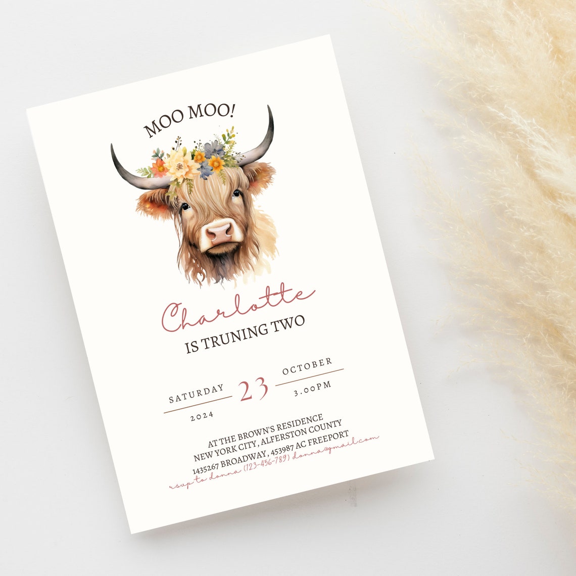 Holy Cow Moo Moo Invitation Template Cow Themed Invitation Editable and ...