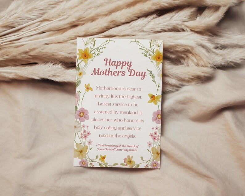 LDS Mothers Day Printable, Mothers Day Ministering Card, Mothers Day ...