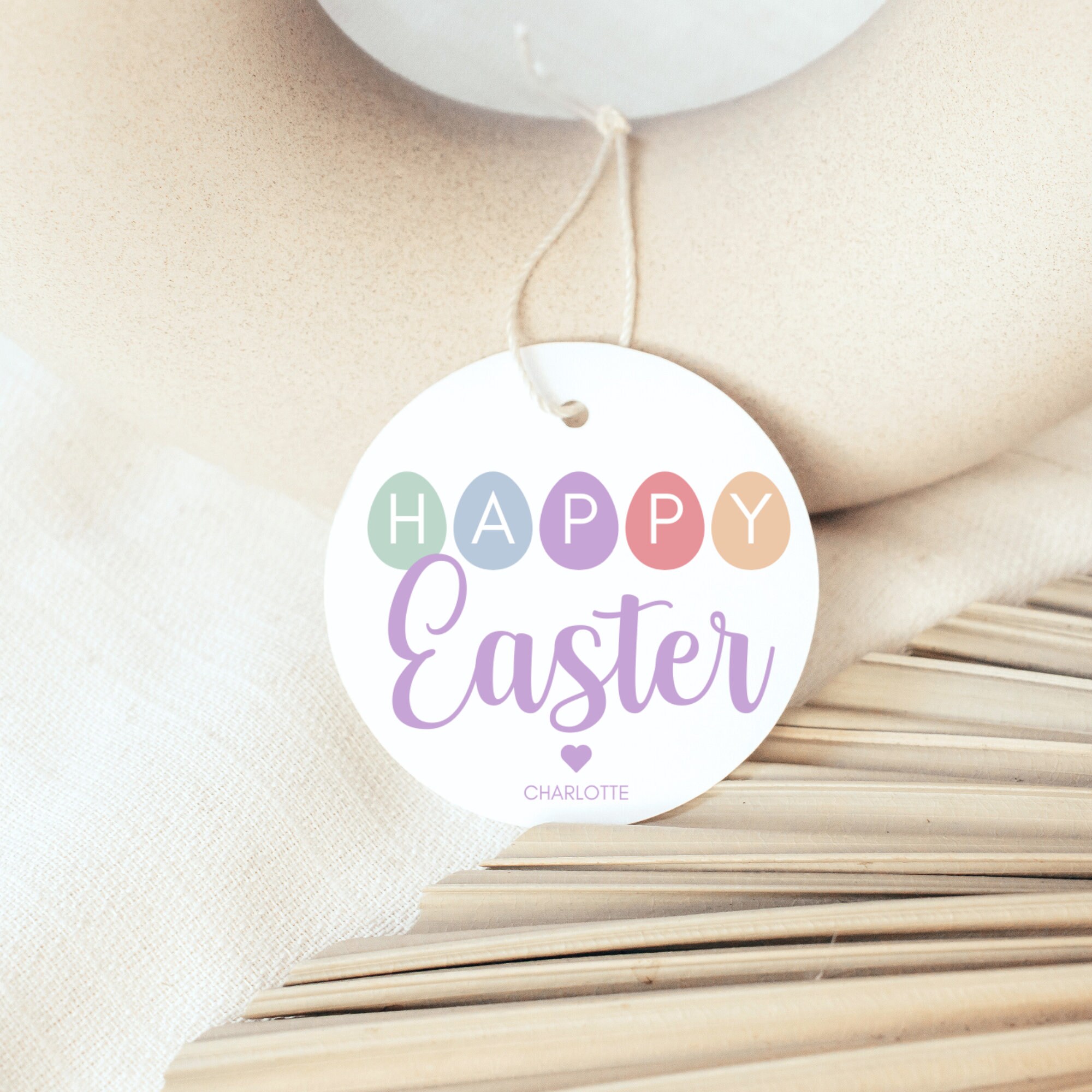 Minimalistic Easter Gift Tag Template - Easter Gift Tag, Treat Bag Tag ...