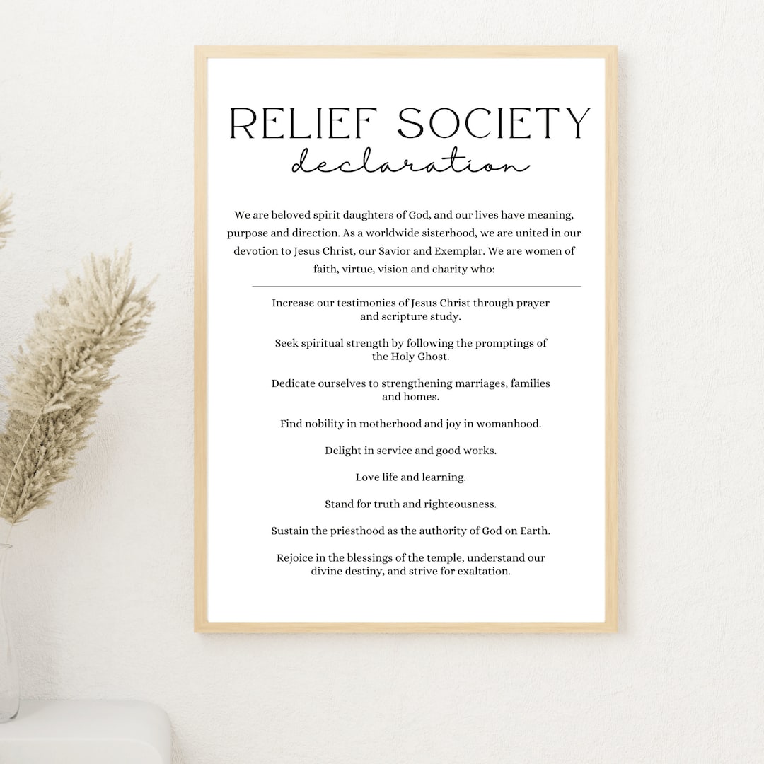 Relief Society Declaration, Church of Jesus Christ Print, LDS Relief ...