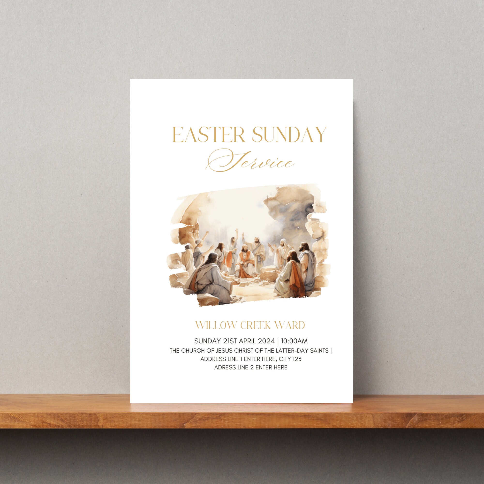 LDS Easter Service Program Editable Template - Minimal Editable ...