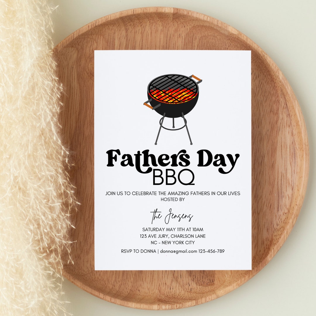 Fathers Day Invitation, Fathers Day BBQ Invite, Barbeque Invitation ...